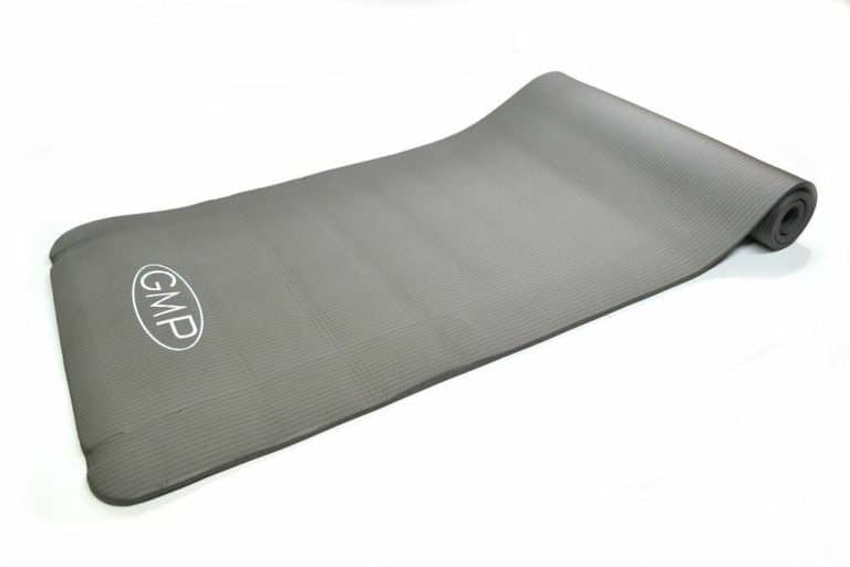 Colchoneta mat NBR caucho 10mm - con tira porta yoga-mat - GRIS - GMP
