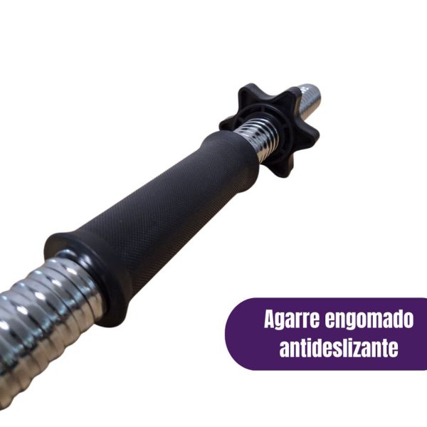 PAR Mancuerna barra a rosca cromada hueca con agarre 30 mm x 45 cm - GMP